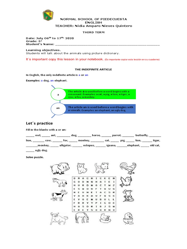 Grammar Keys - Lesson One | PDF