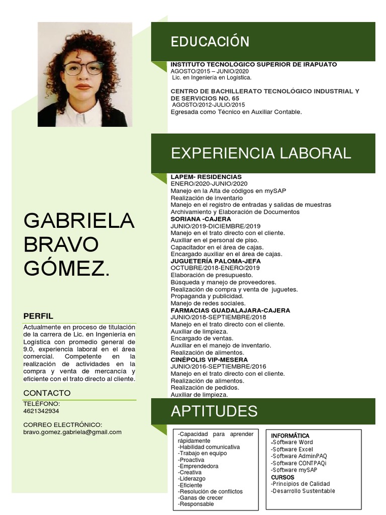 CV Gabriela Bravo Gómez PDF | PDF | Business | Science