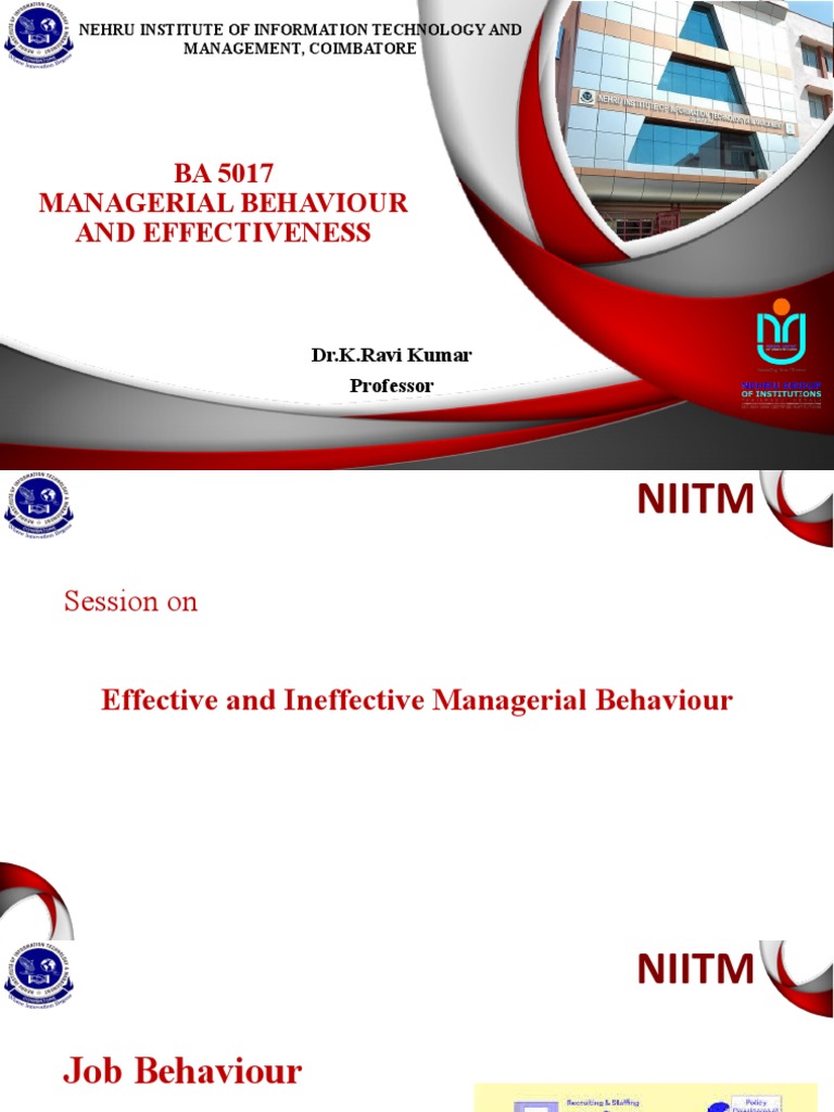 Effective and Ineffective Job Behaviour | PDF | Leadership | Behavior