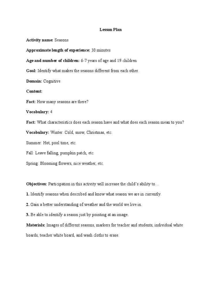 Lesson Plan | PDF | Lesson Plan | Memory