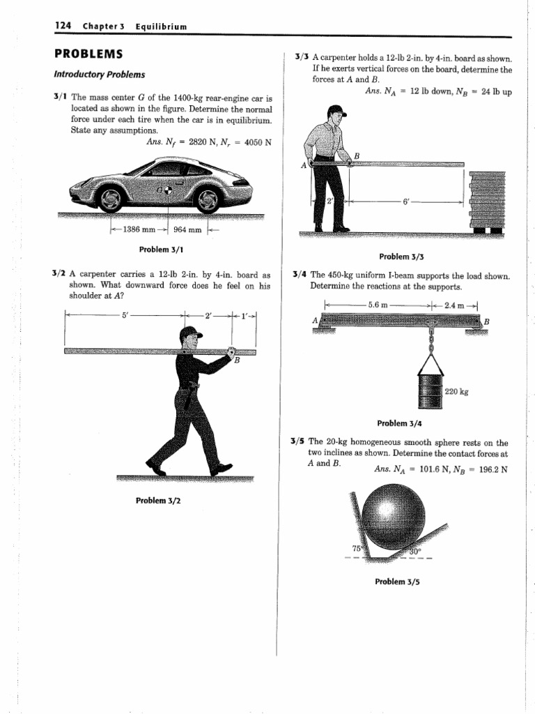 Statics Problems | PDF | Arm | Force