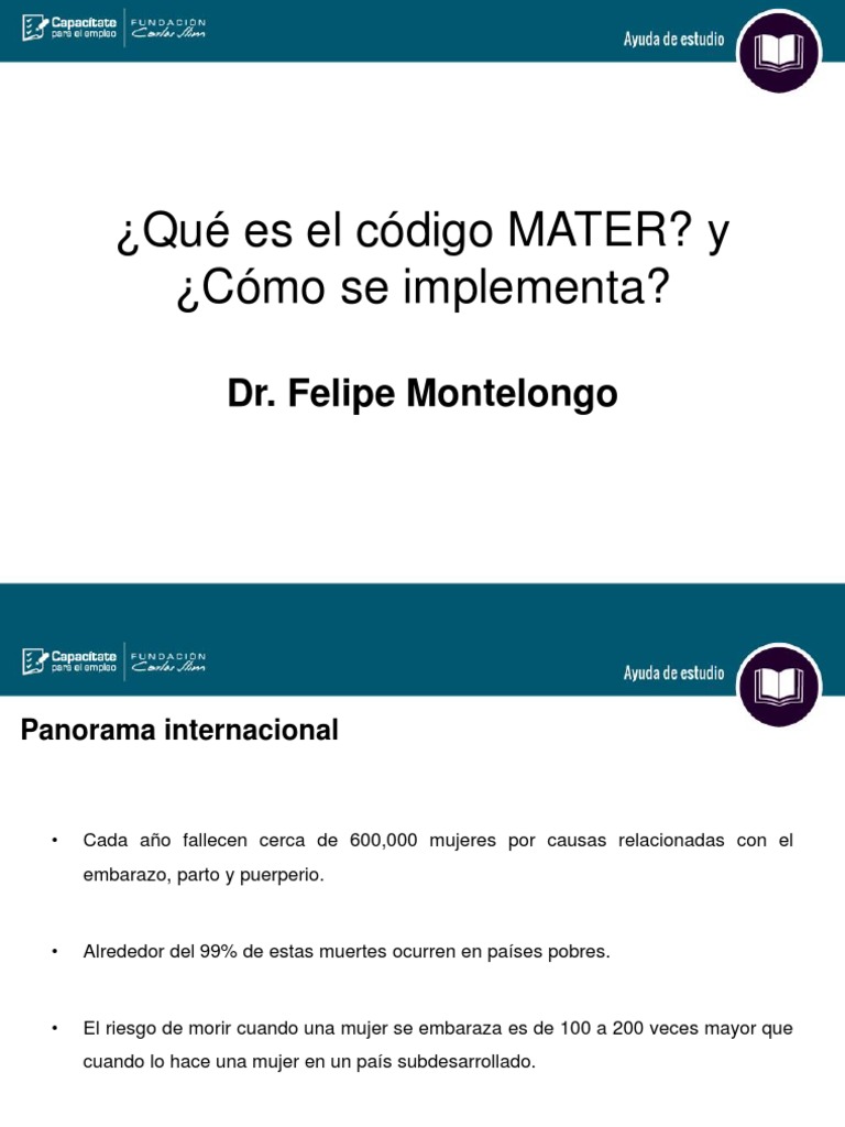 Implementación del Código MATER | PDF | Muerte materna | Especialidades ...