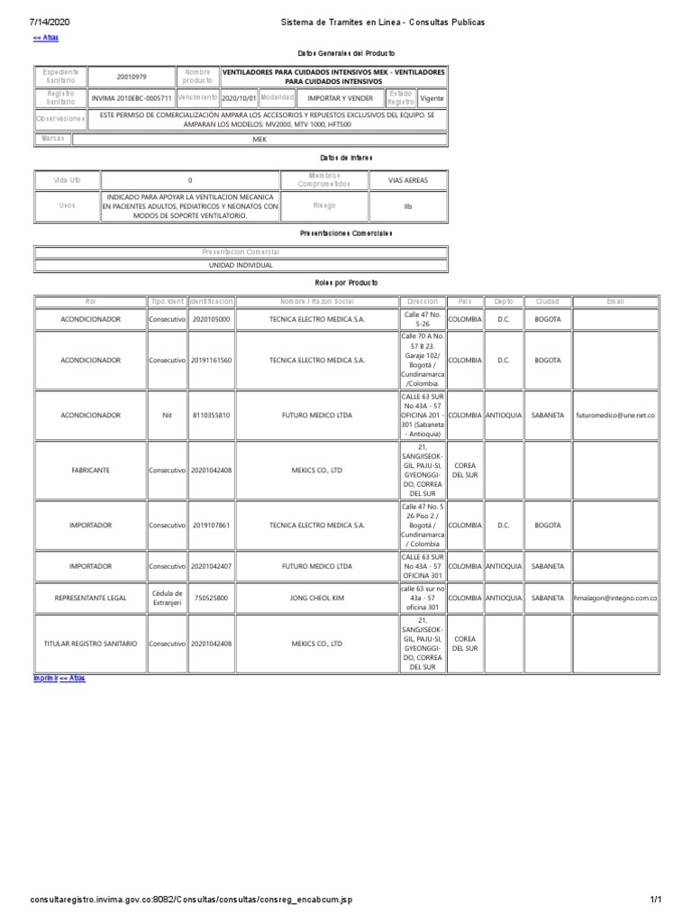 Registro MV2000 | PDF | Ciencias de la Salud | Medicina CLINICA
