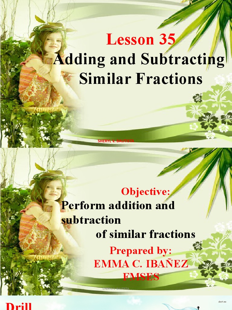 Lesson 35 - Adding and Subtracting Similar Fractions | PDF | Fraction ...