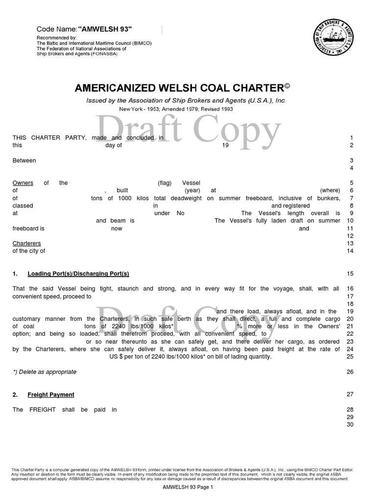 Amwelsh 93-001 PDF | Download Free PDF | Common Law | Shipping