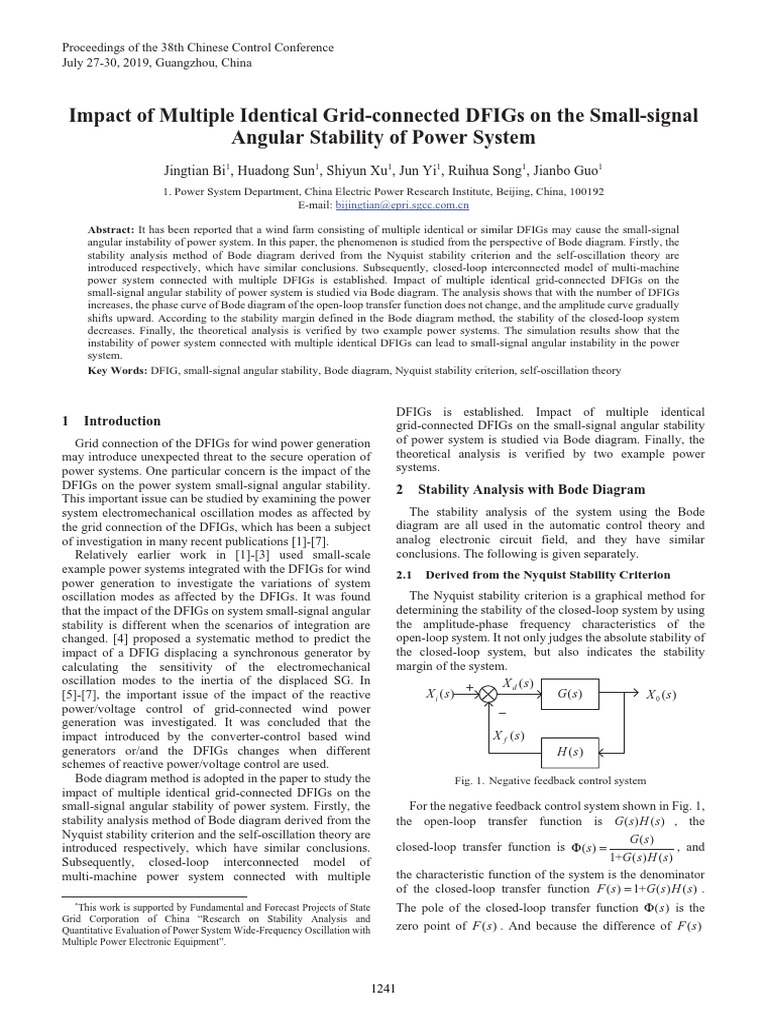 Impact of Multiple Identical Grid-Connected Dfigs On The Small-Signal Angular Stability of Power ...