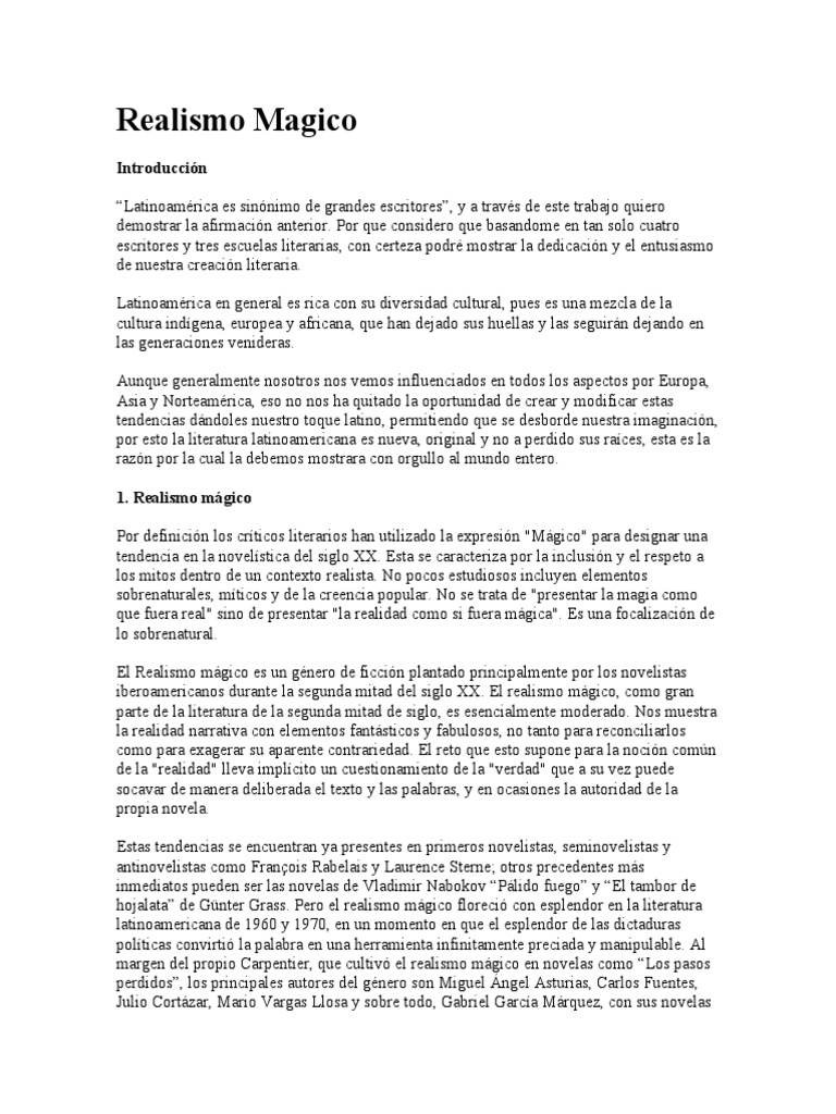 Realismo Magico | PDF | Novelas | Realismo literario