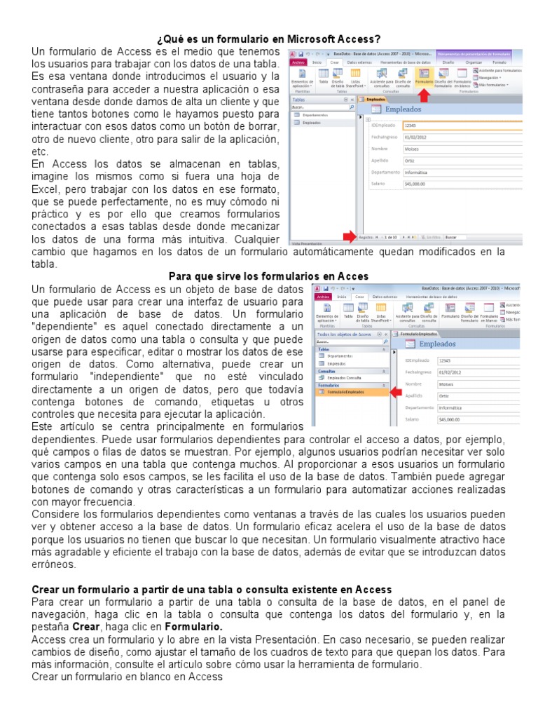 Qué Es Un Formulario en Microsoft Access | PDF | Usuario (informática ...