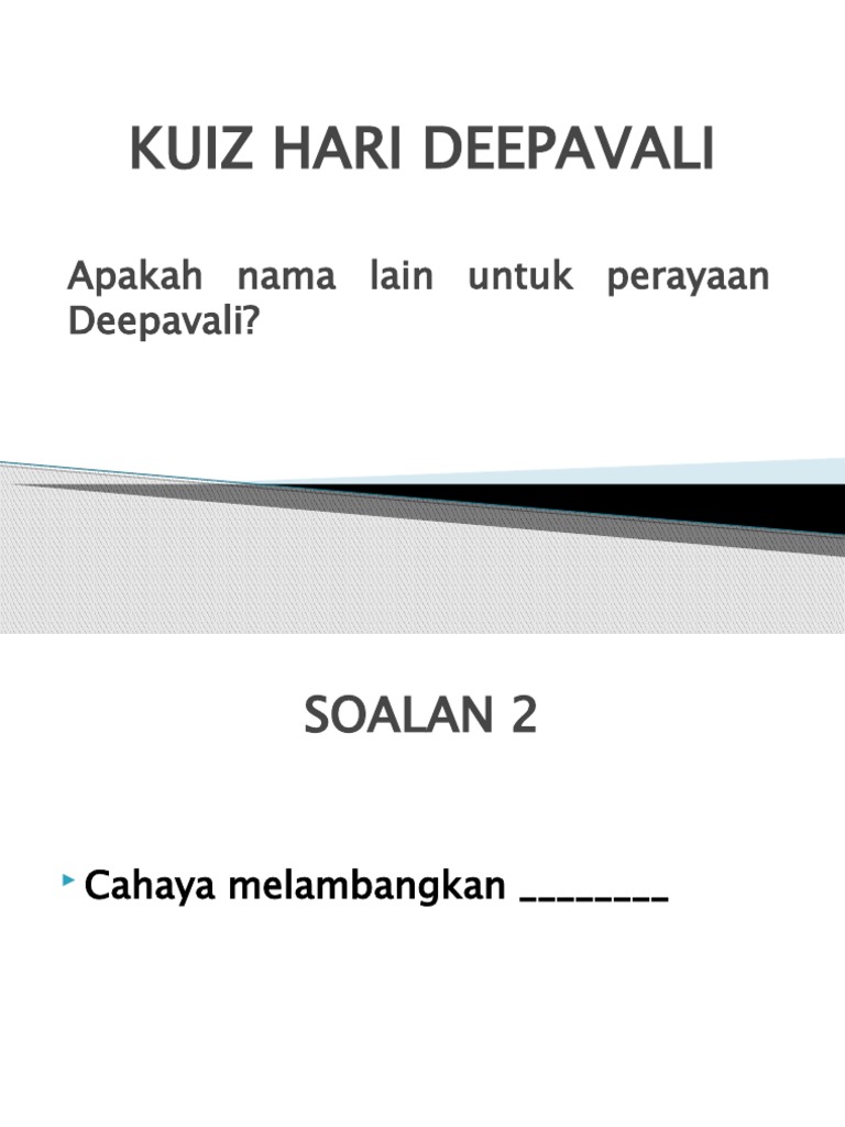 Kuiz Perayaan Deepavali 2025 | PDF