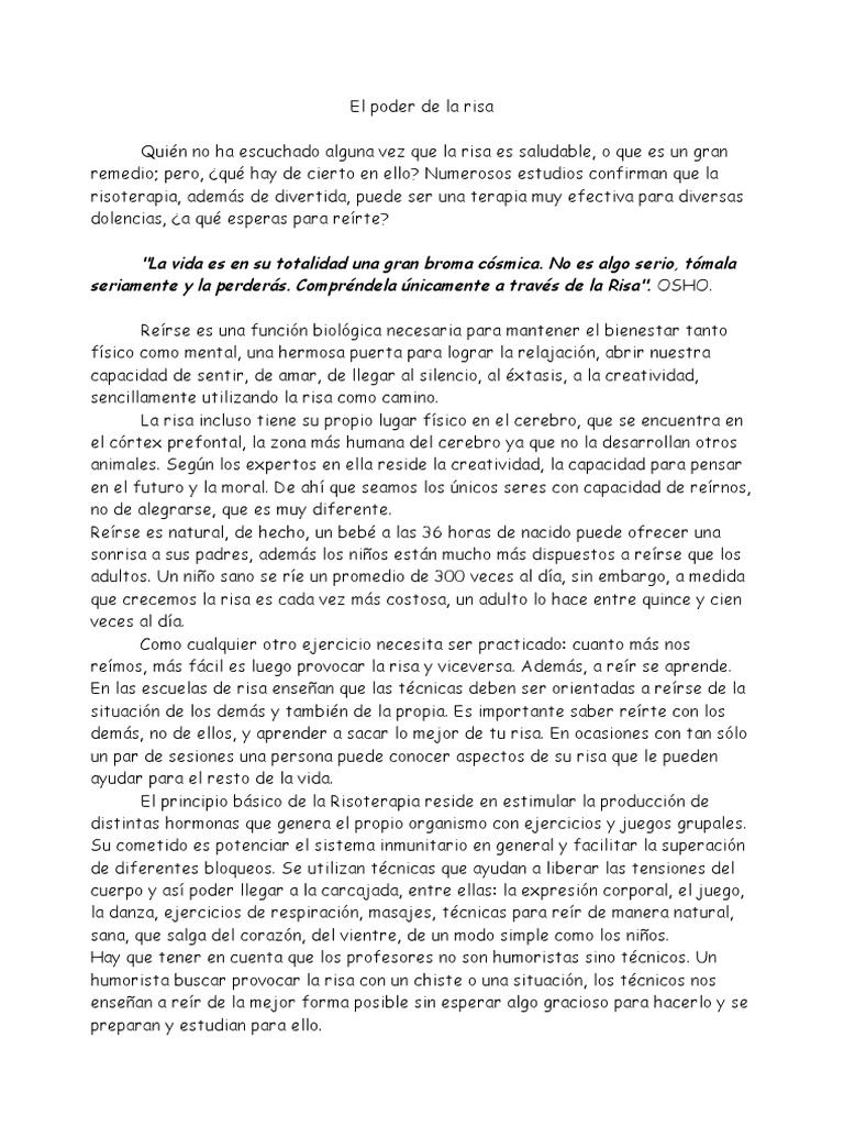 El Poder de La Risa | PDF | La risa | Masaje