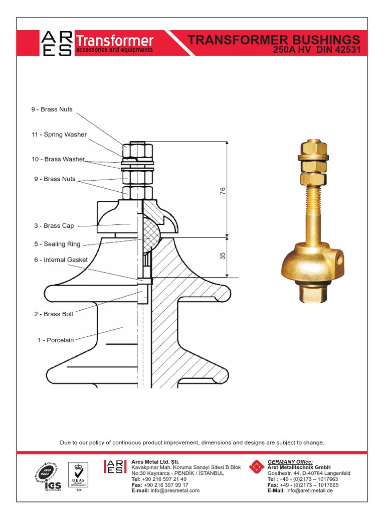 Transformer Bushings: 250A HV DIN 42531 | PDF