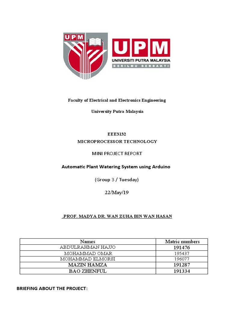Mini Project Report - Tus.G3 | PDF | Arduino | Electric Motor