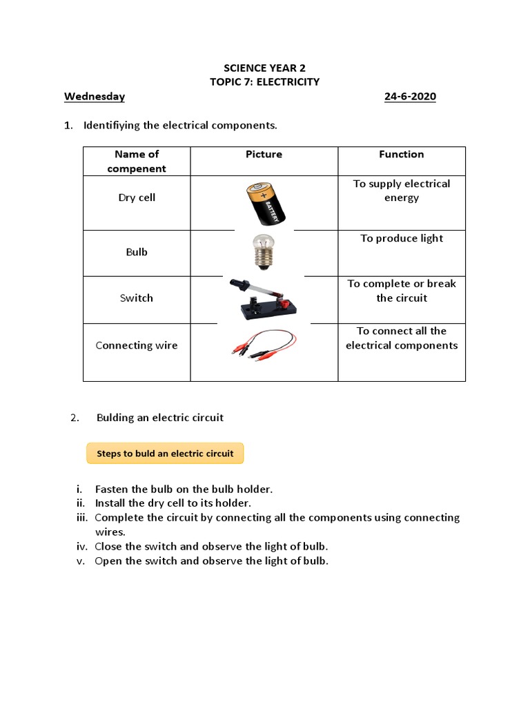 SCIENCE YEAR 2 (Topic 7) | PDF