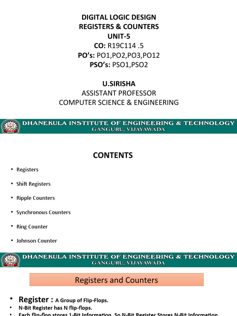 Registers and Counters | PDF | Electronic Circuits | Information And ...