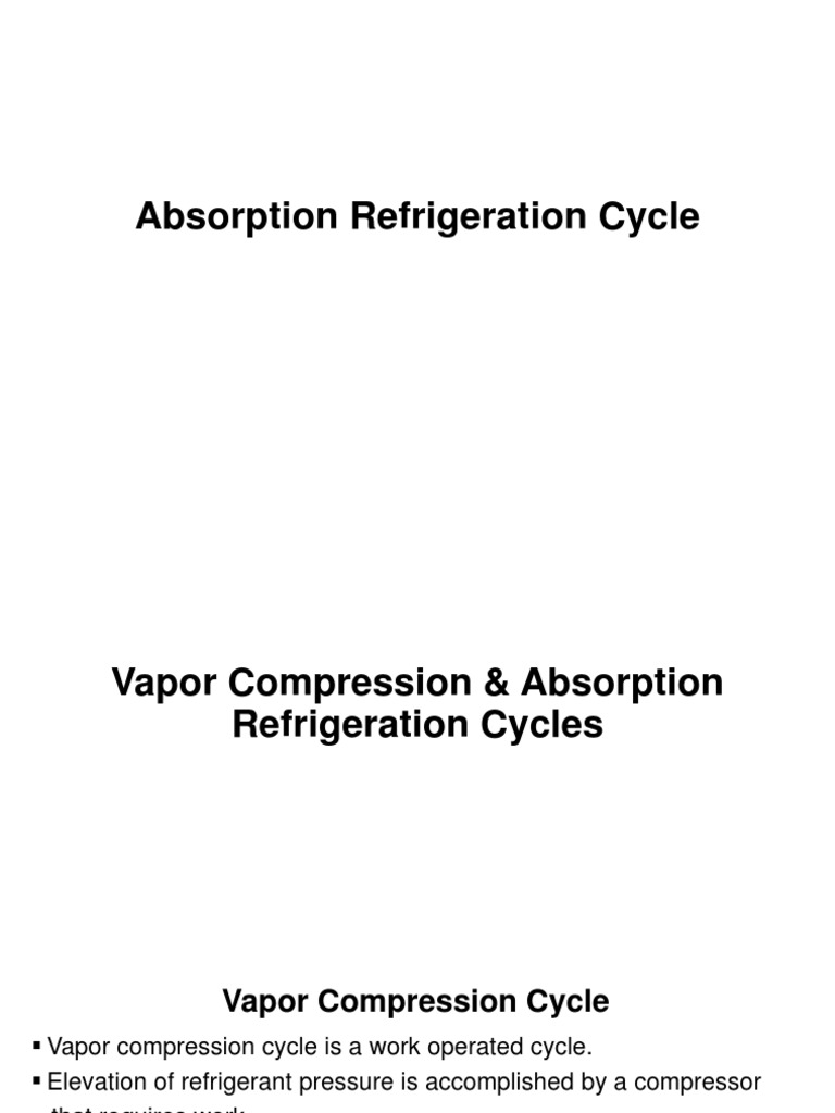 A Comparative Analysis of Vapor Compression and Absorption ...