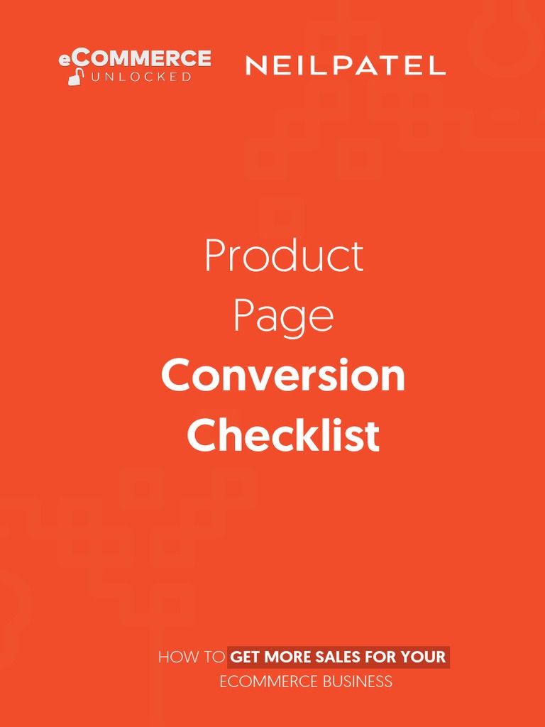 Product Conversion Checklist: How To Get More Sales For Your Ecommerce ...