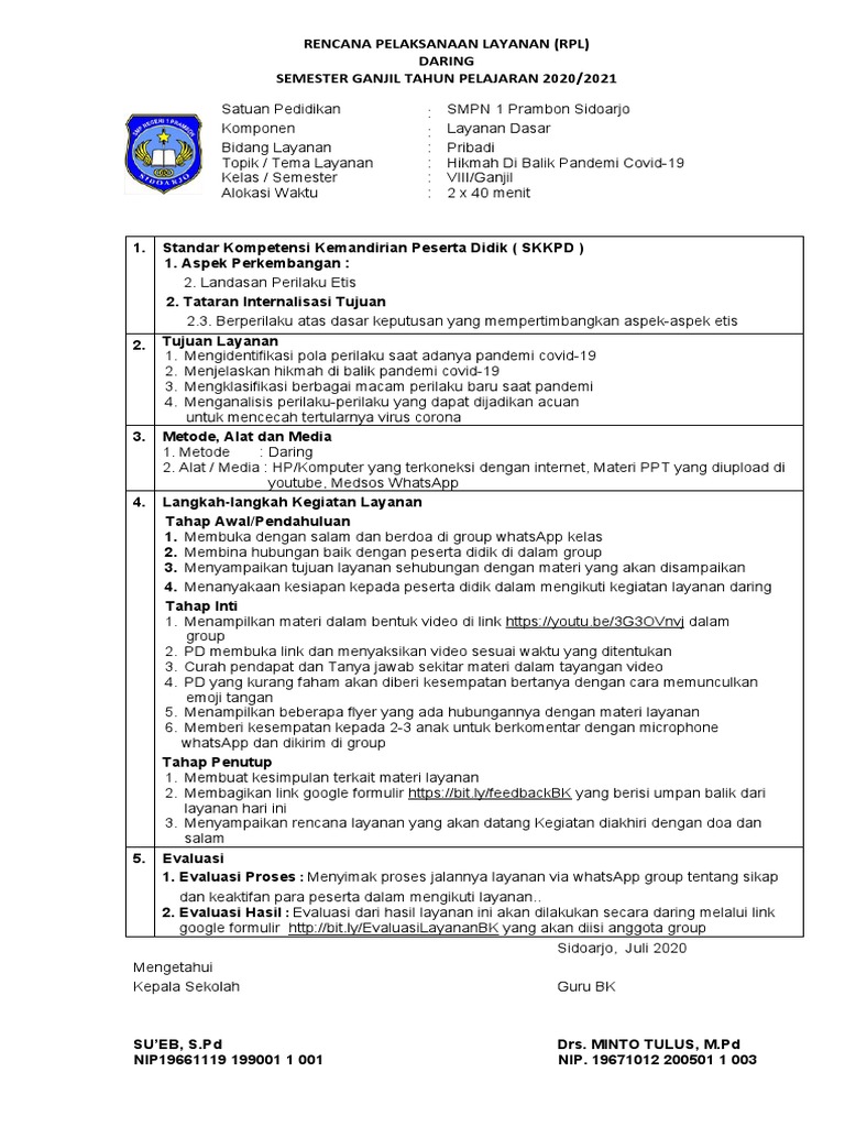 Contoh RPL Klasikal Daring | PDF | Karier & Perkembangan | Bisnis