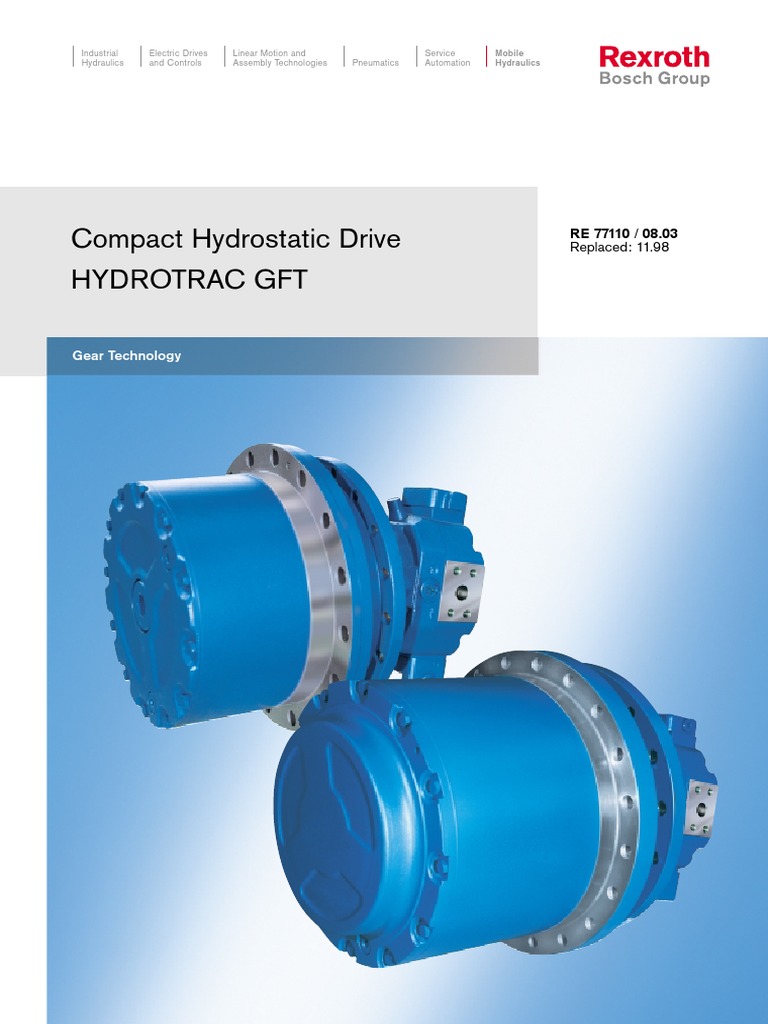Compact Hydrostatic Drive HYDROTRAC GFT - Bosch Rexroth | PDF | Transmission (Mechanics) | Gear