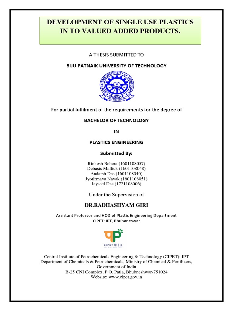 Project On Single Use Plastics PDF | PDF | Recycling | Plastic