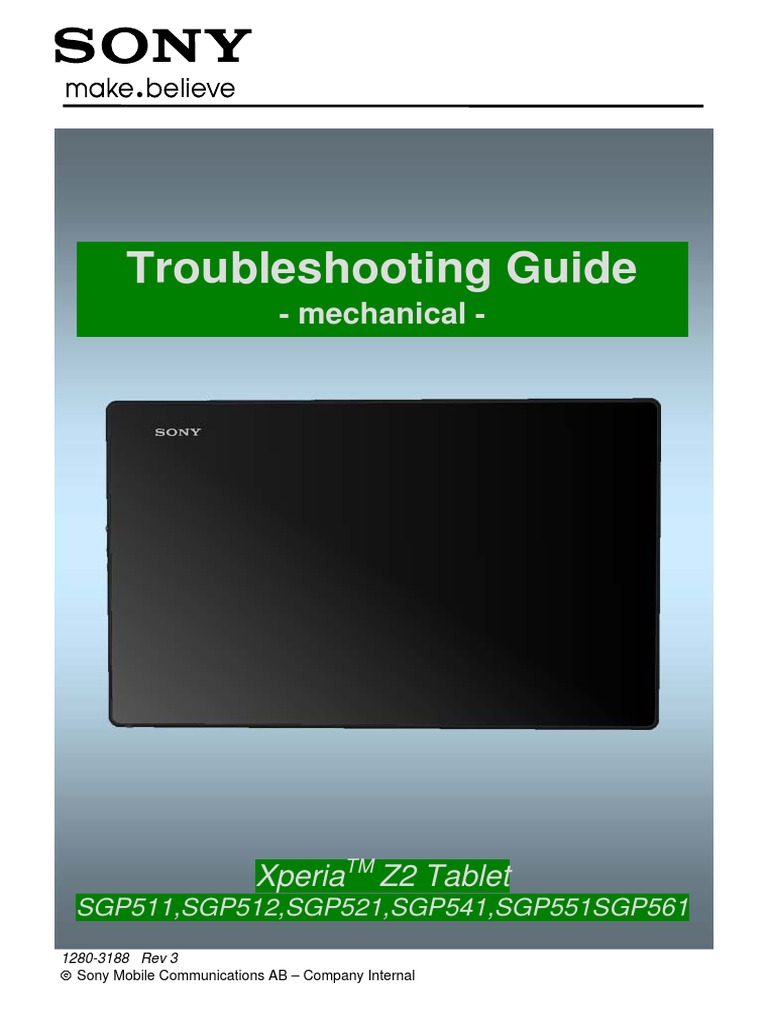 Xperia Z2 Tablet Mechanical Issues Guide | PDF | Battery Charger ...