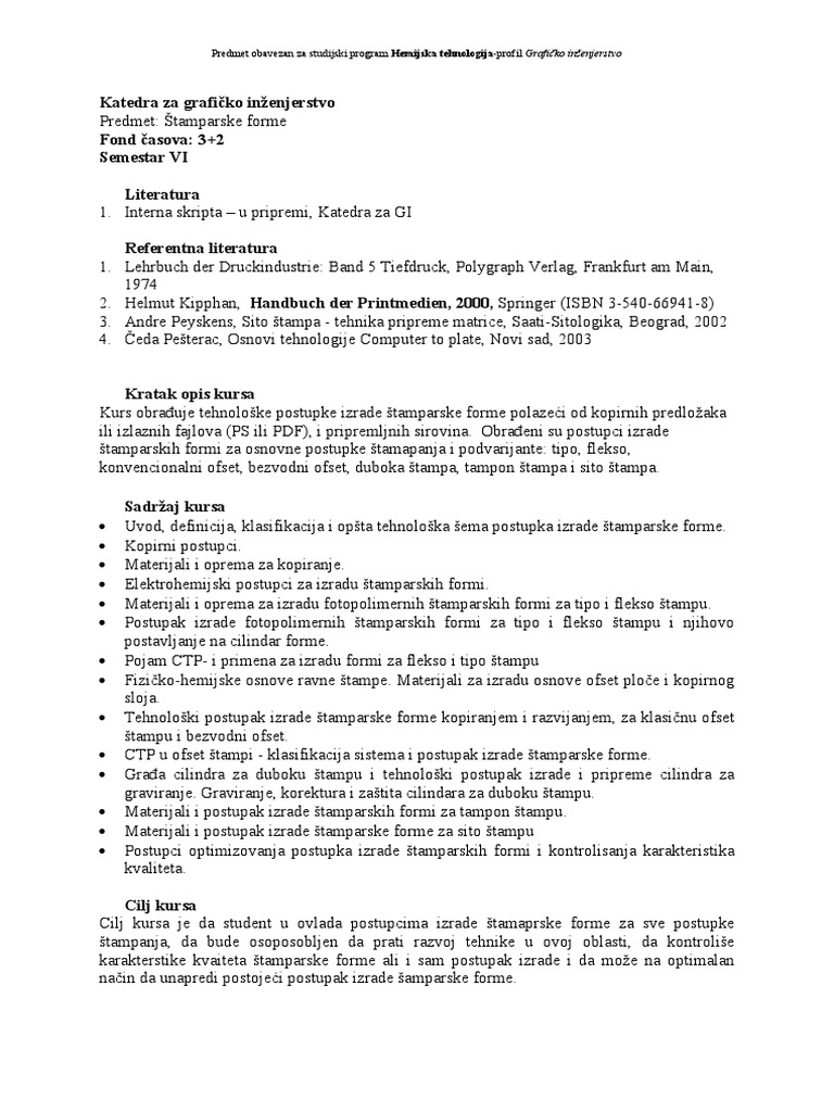 Stamparske Forme | PDF