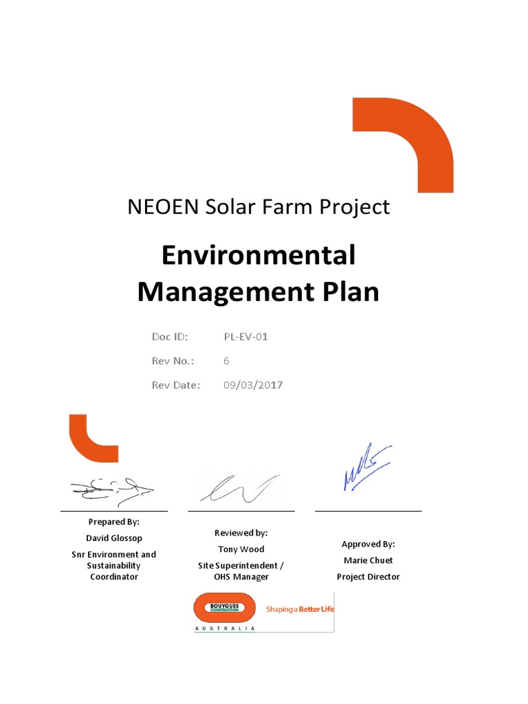 PL EV 01 Environmental Management Plan Rev.6 PDF | PDF | Hazards ...