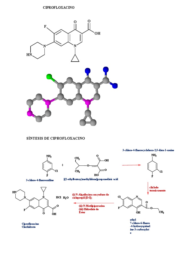 Estructura Química del Ciprofloxacino | PDF | Biología | Bioquímica