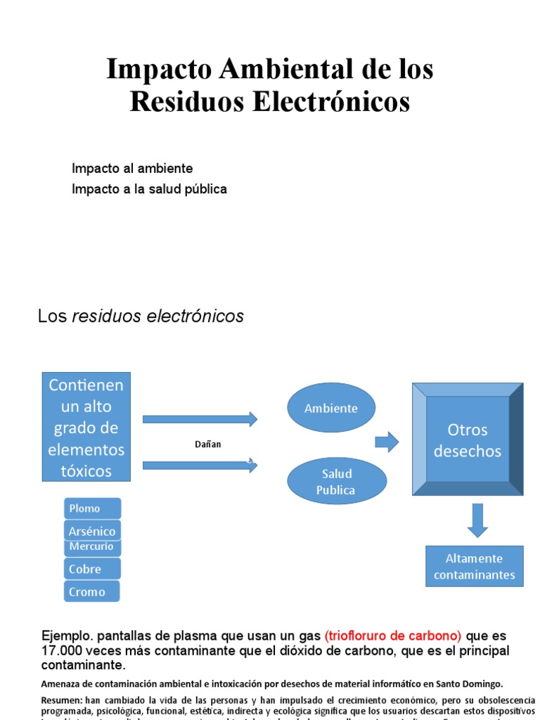 Impacto Ambiental de Los Residuos Electronicos | PDF | Mercurio (Elemento) | Residuos