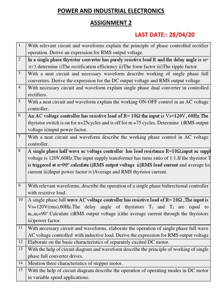 PIE - Assignment 2 | PDF | Rectifier | Root Mean Square