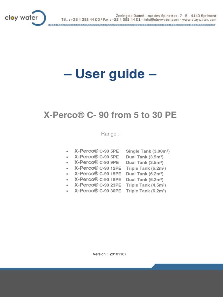 User Guide - : X-Perco® C-90 From 5 To 30 PE | PDF | Sewage | Sanitation