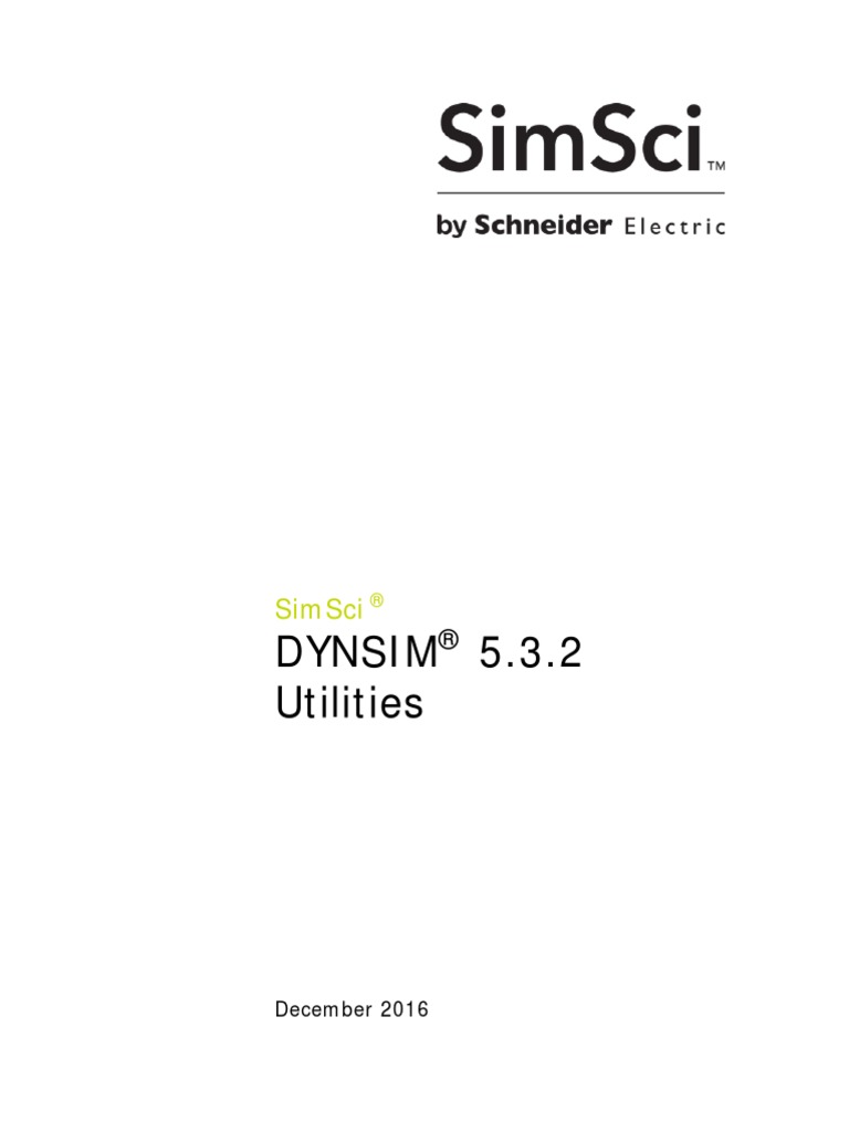 Dynsim 5.3.2 Utilities: Simsci | PDF | Parameter (Computer Programming) | Standard Deviation