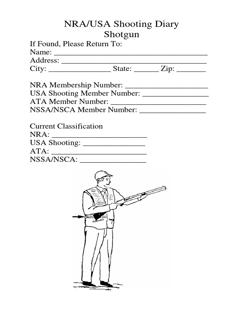 NRA/USA Shooting Diary Shotgun | PDF | Projectile Weapons | Firearms