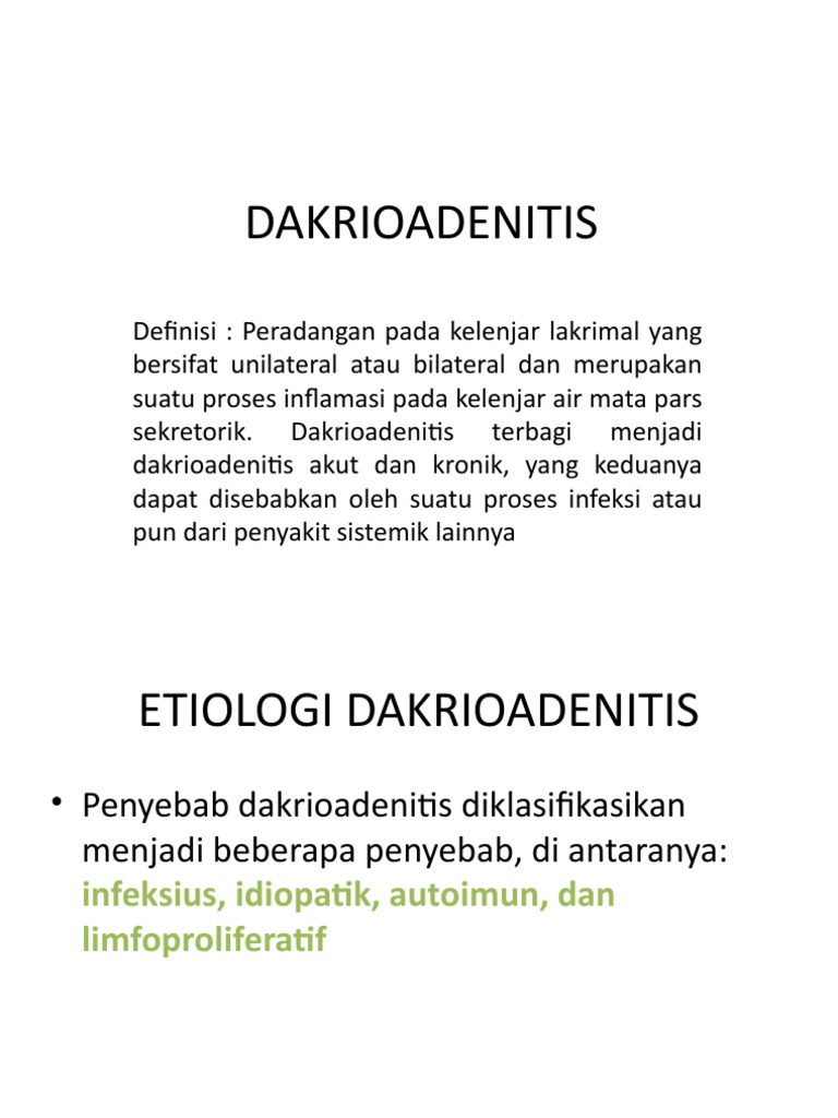 Perbandingan Dakrioadenitis dan Dakriosistitis | PDF | Pengembangan ...
