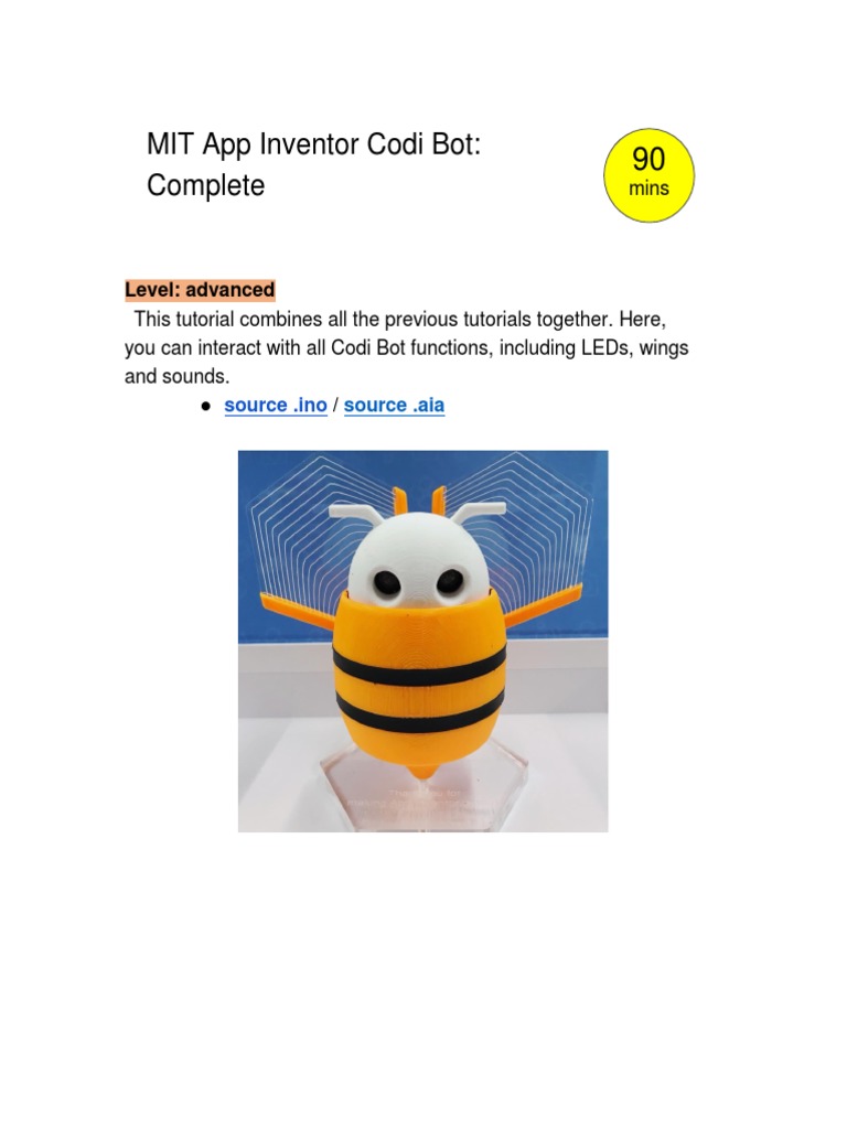 MIT App Inventor Codi Bot: Complete: Level: Advanced | PDF | Rgb Color Model | Bluetooth