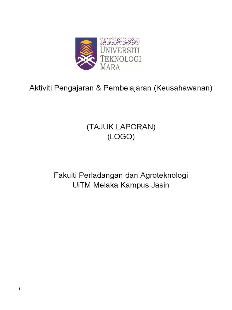 Format Laporan Keusahawanan Uitm | PDF