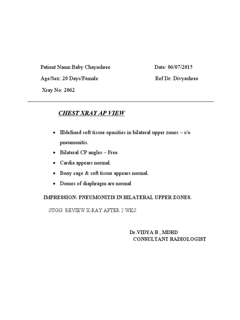 Baby Chayashree Chest Ap | PDF