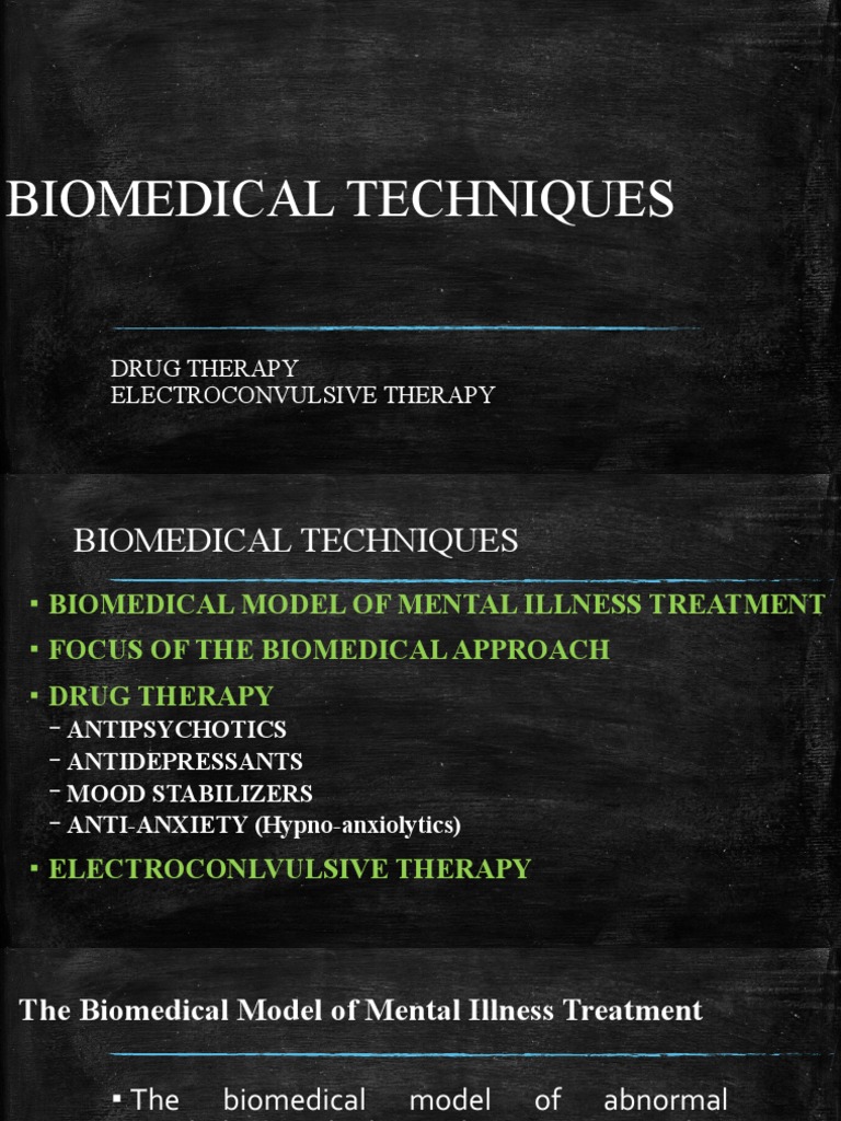 Psychotherapy Biomedical Techniques Presentation | PDF | Antidepressant ...