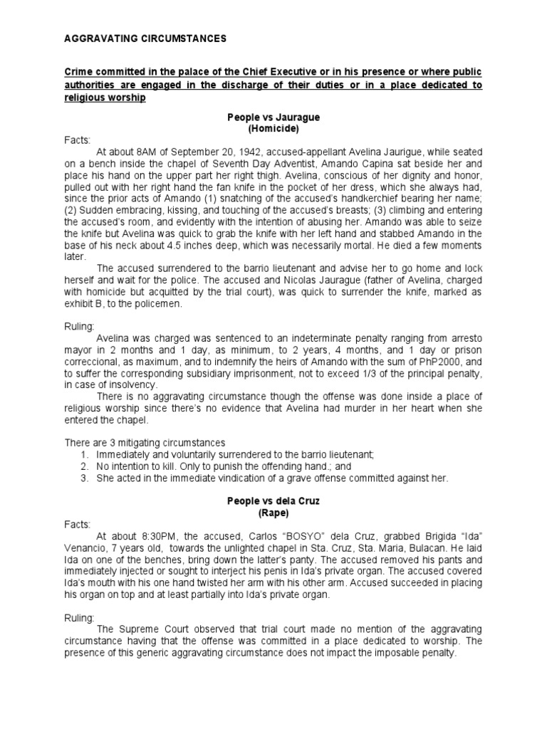 Aggravating Circumstances Part 1 | PDF | Murder | Arson