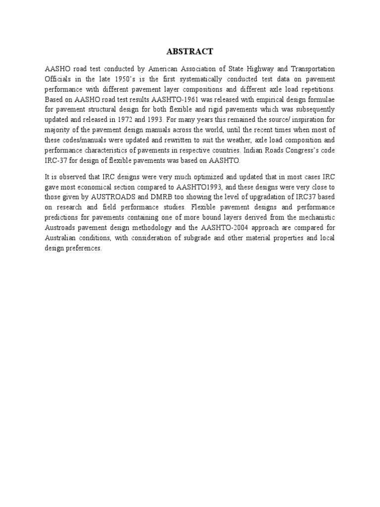 Comparing Flexible Pavement Design Thicknesses from IRC, AASHTO ...