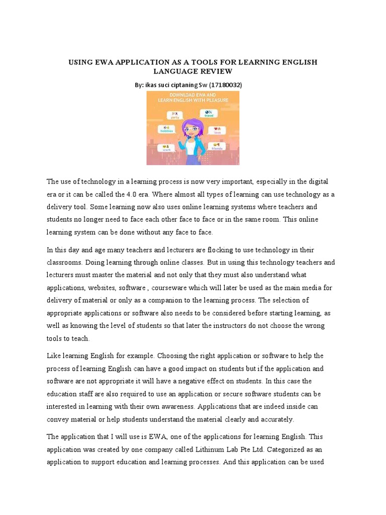 Using Ewa Application As A Tools For Learning English Language Review ...