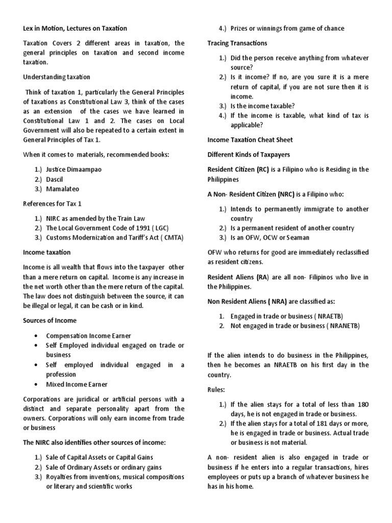 Lex in Motion | PDF | Gross Income | Income Tax