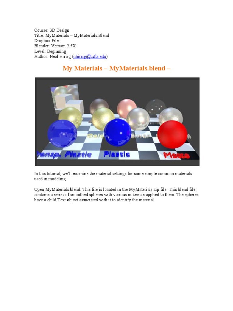 My Materials - Mymaterials - Blend - : Nhirsig@Tufts - Edu | PDF | Art