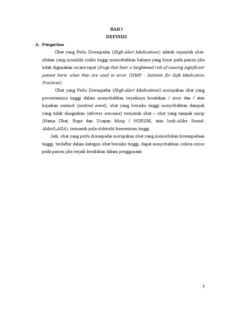 Panduan Obat High Alert | PDF