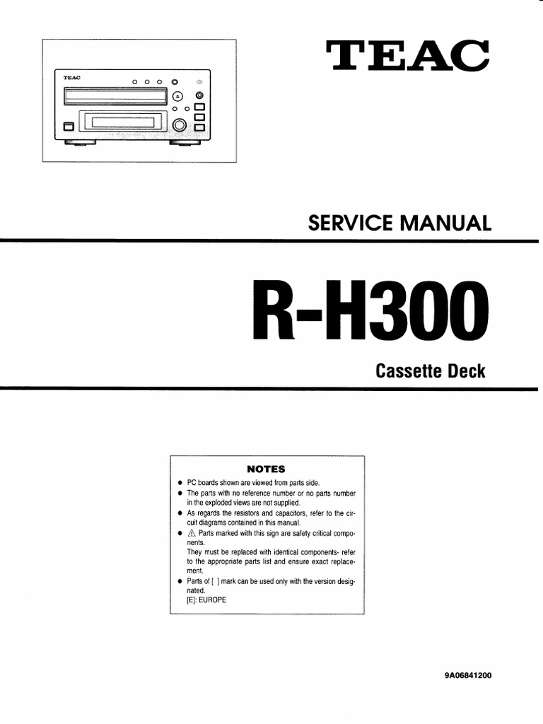 Teac R H300 Service Manual | PDF