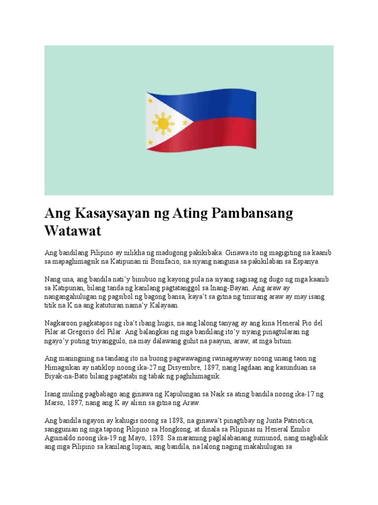 Pambansang Watawat Ng Pilipinas Pambansang Watawat Ng Pilipinas