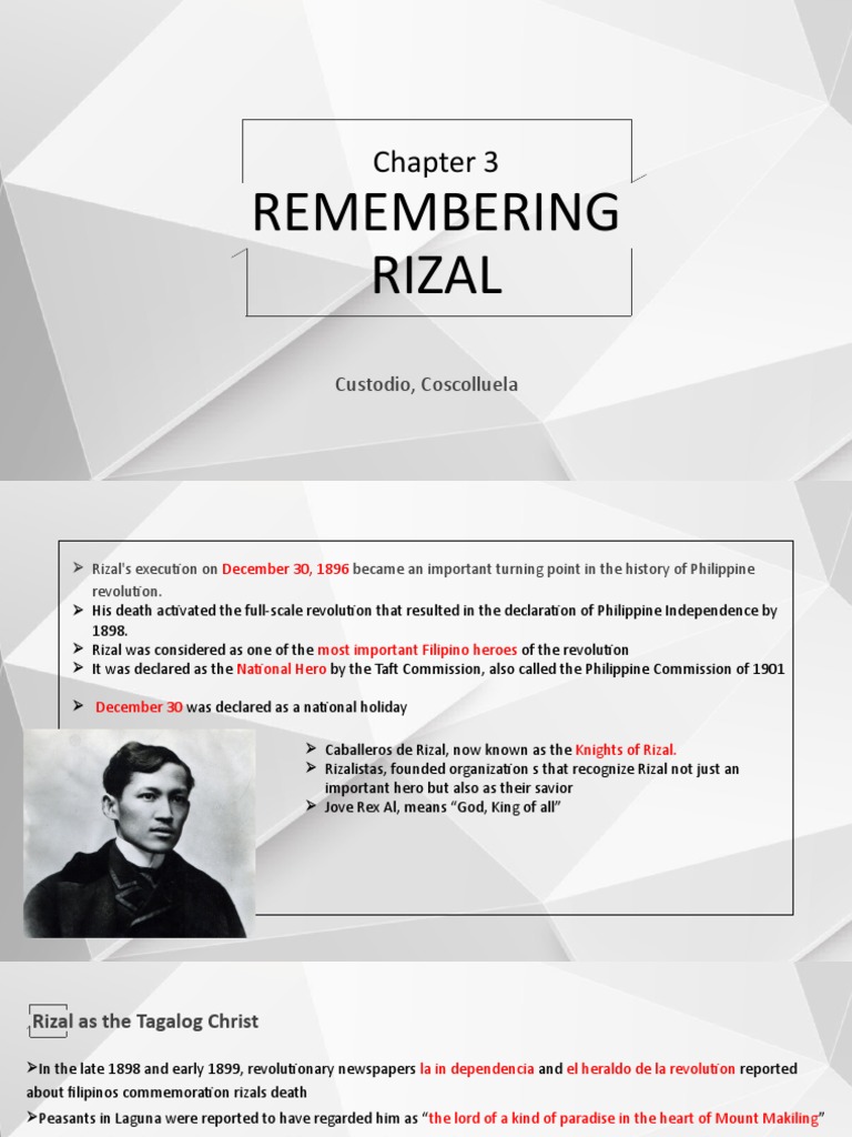 Remembering Rizal: Custodio, Coscolluela | PDF | Philippines | Religion And Belief