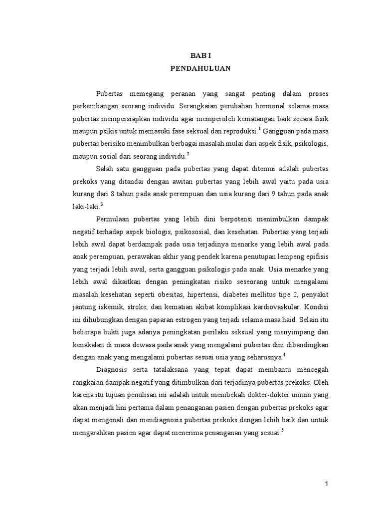 Referat Pubertas Prekoks Anak | PDF | Pengembangan Diri