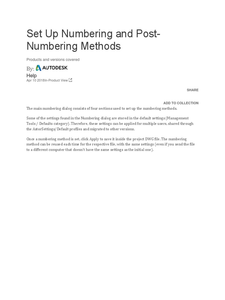 Set Up Numbering and Post | PDF | Filename | Numbers