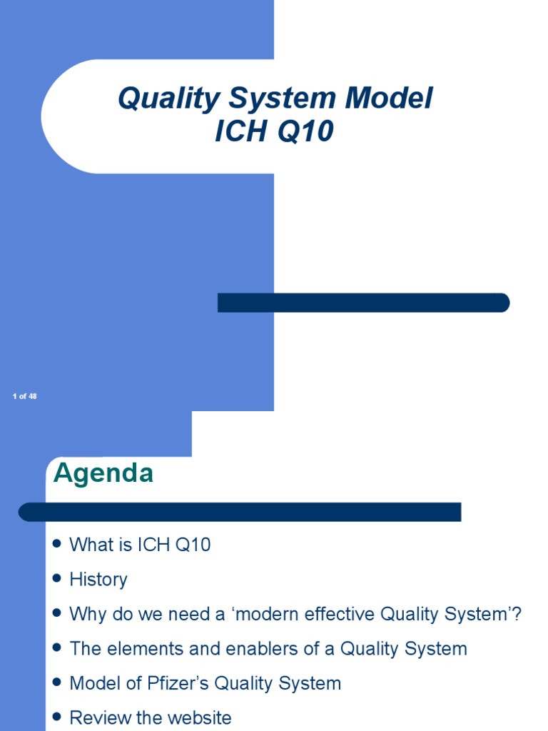 Quality System Model Ich Q10 | PDF | Quality Management System | Risk Management