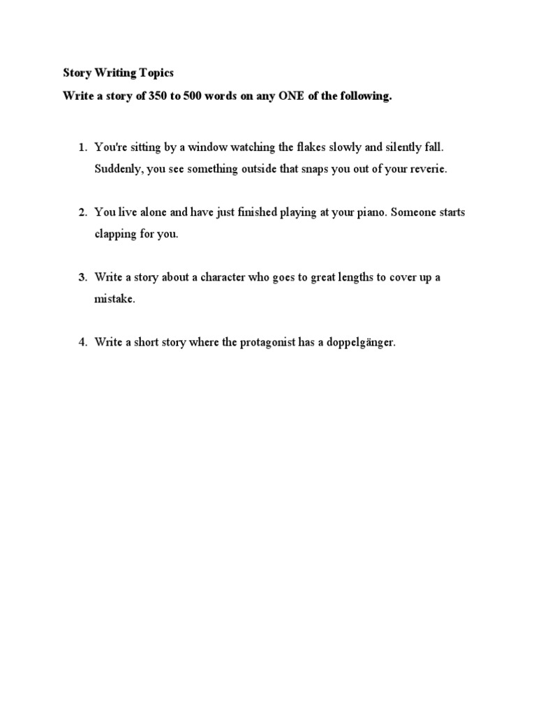 Story Writing Topics | PDF